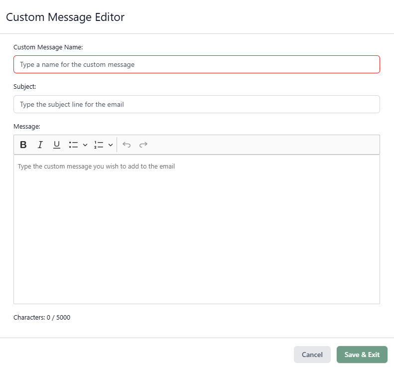 Create a custom email invitation message (Authentisign)