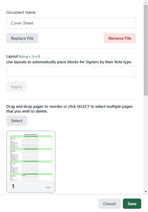 Remove an unsigned document from a signing (Authentisign for zipForm)