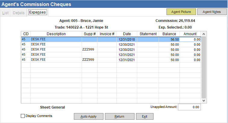 Process an agent prepayment of an expense or a fee (Back Office)