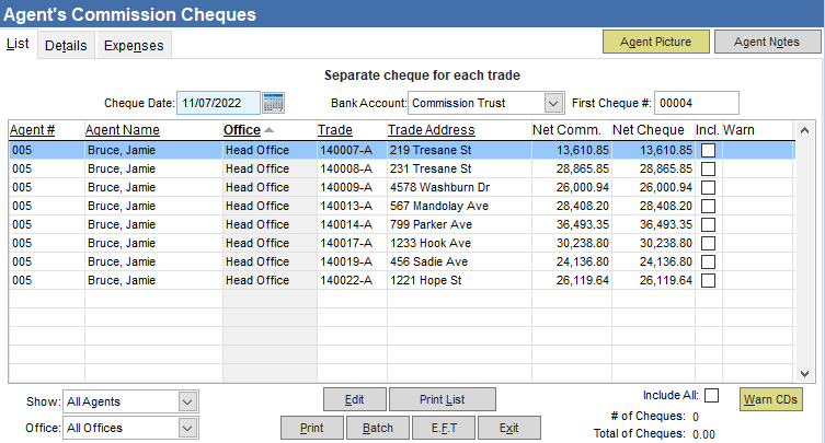 Process an agent prepayment of an expense or a fee (Back Office)