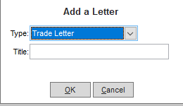 Create a standard letter (Back Office)