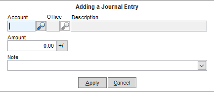 Post a new journal entry (Back Office)