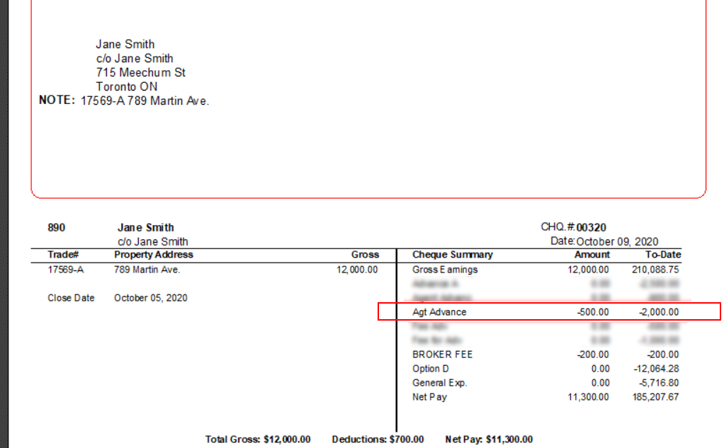Process an agent's advance, Scenario 1: Advance is issued directly to ...