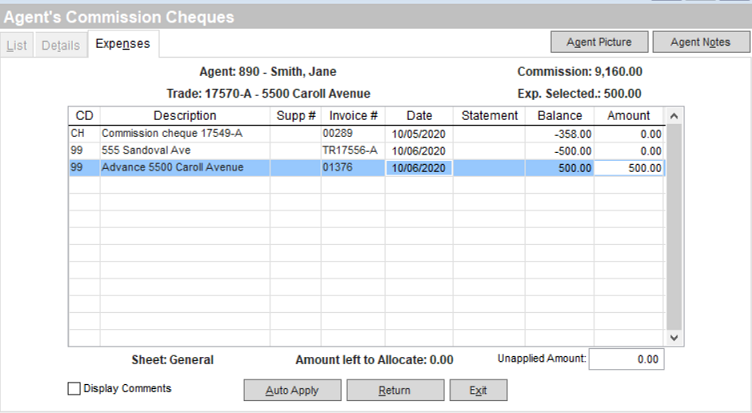 Process an agent's advance, Scenario 1: Advance is issued directly to ...