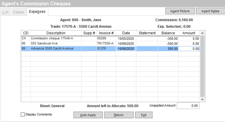Process an agent's advance, Scenario 1: Advance is issued directly to ...