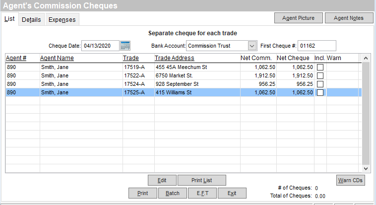Pay out a transaction - Scenario 4: Commission trust and general ...