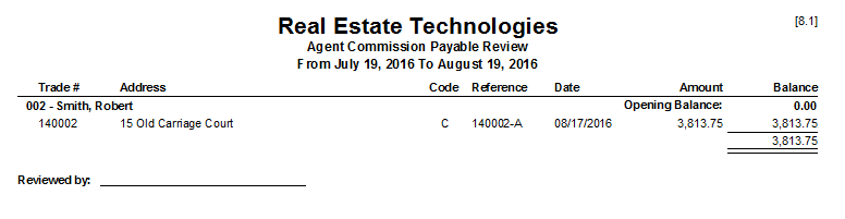 Review agent commissions (Back Office)