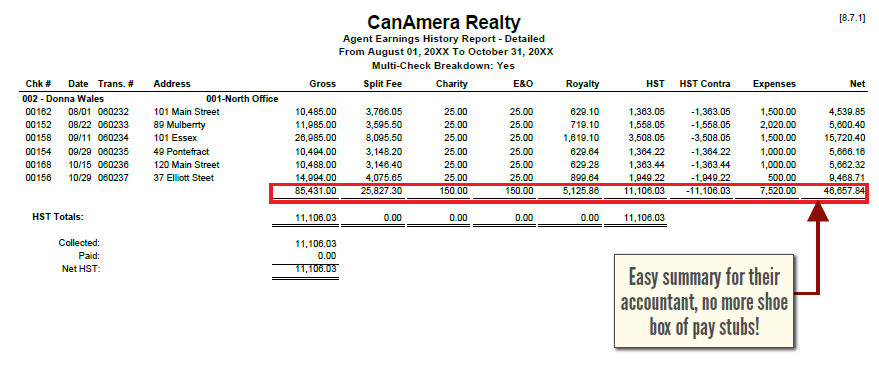 Generate an Agent Earnings History report (Back Office)