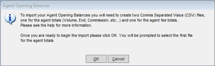 Enter or import agent opening numbers (Back Office)