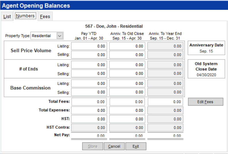 Enter or import agent opening numbers (Back Office)