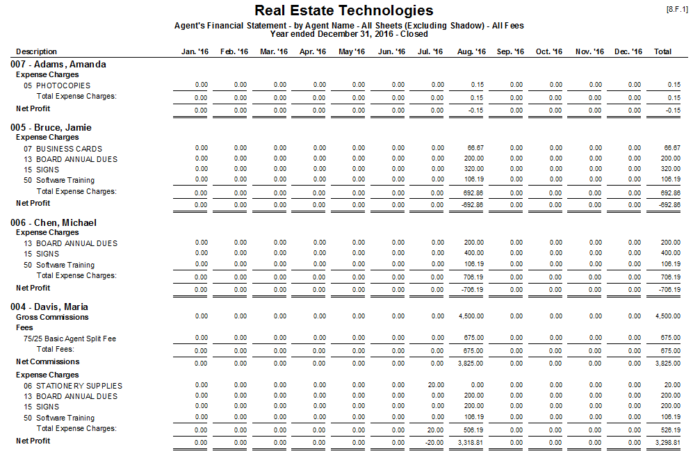 Generate an Agent Financial Statement (Back Office)