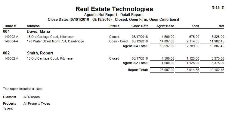 Generate an Agent's Net report (Back Office)