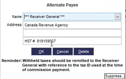 Issue agent commission payments (Back Office)