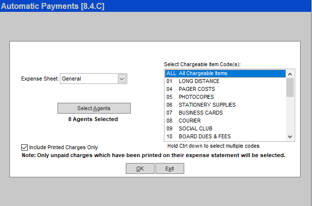 Process automatic payments from agents (Back Office)