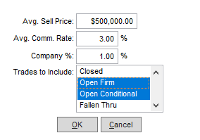 Prepare a budget based on transactions projected to close (Back Office)