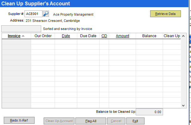 Clean up a vendor's or supplier's account (Back Office)