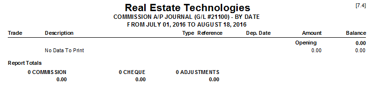 Generate a Commission Accounts Payable journal (Back Office)