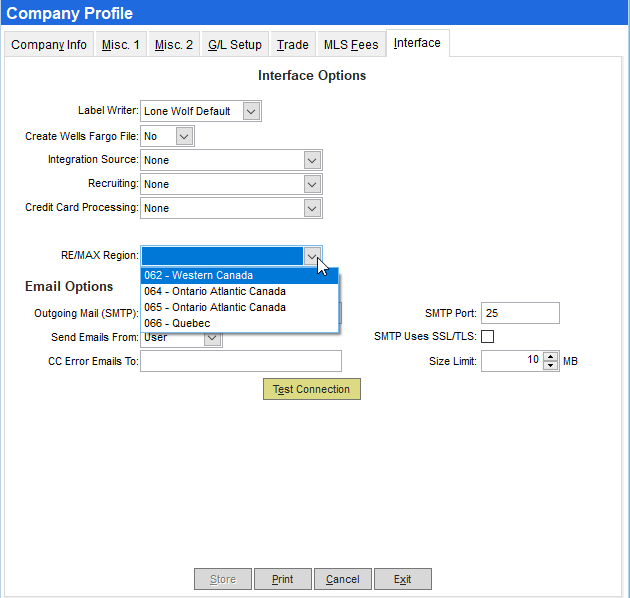 RE/MAX Company Owned Regions (COR) franchise integration (Back Office)