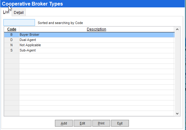 Manage cooperative broker types (Back Office)