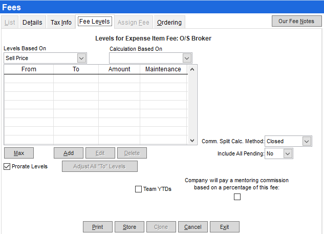 Set up an outside broker fee (Back Office)