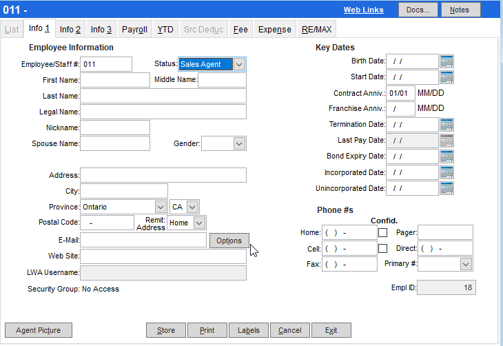 Add an agent or staff member profile (Back Office)