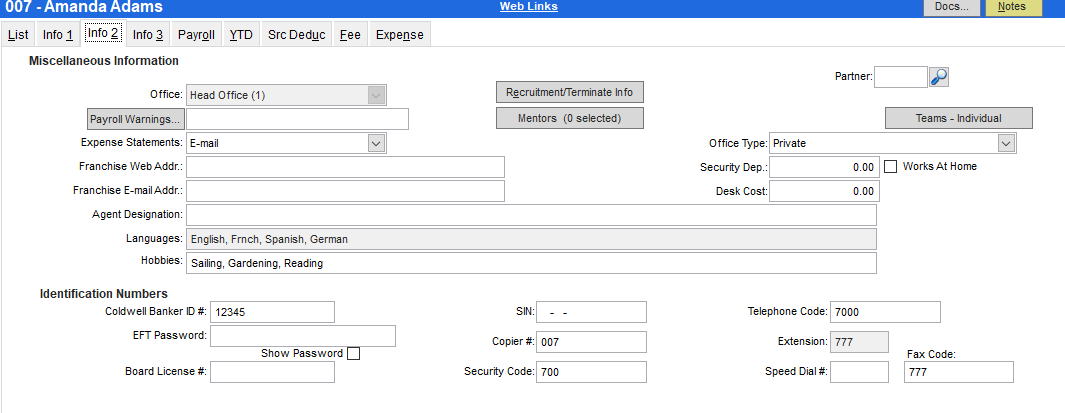 Coldwell Banker Canada: Franchise reporting (Back Office)