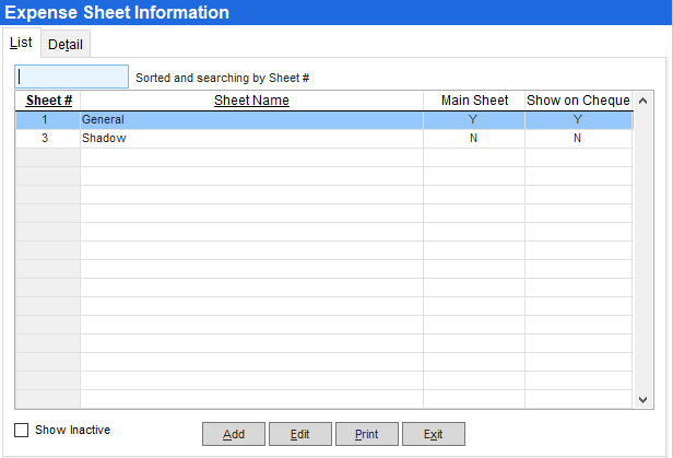 Set up expense sheets (Back Office)