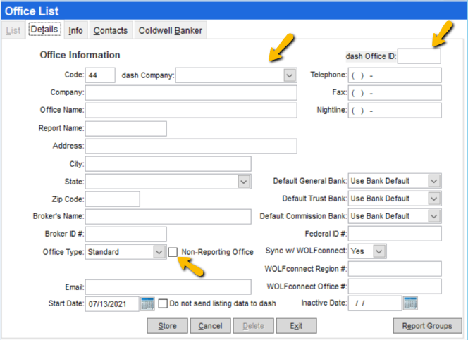 Add a new office to an existing dash integration (Back Office)