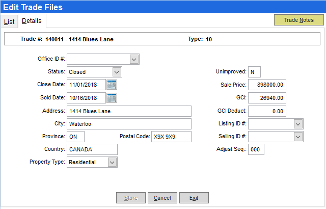 BHHS: Change the adjustment sequence number for a transaction (Back Office)
