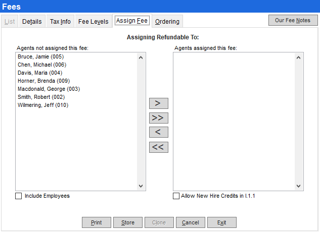 Set up refundable fees (Back Office)