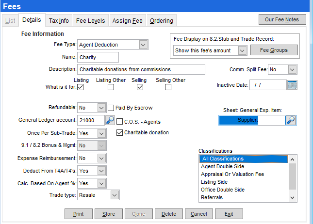 Set up a charitable donation fee (Back Office)