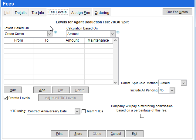 Set up a transaction fee (Back Office)