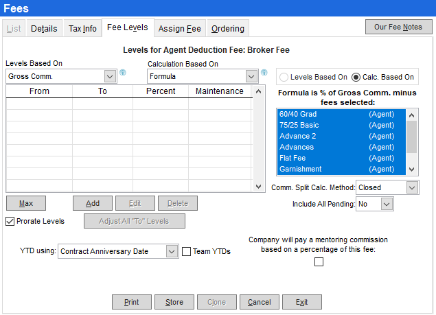 Set up a broker 100% fee to track broker commissions (Back Office)