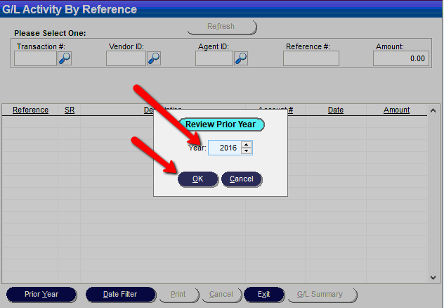 View general ledger details from a prior closed year (Back Office)