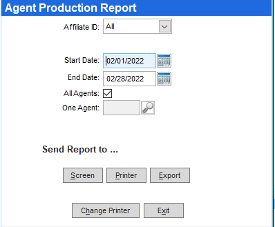 BHHS: Generate an Agent Production report (Back Office)