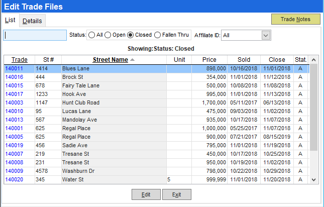 BHHS: Edit transaction files (Back Office)