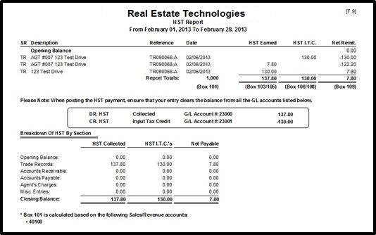 About posting HST or GST on agent deduction fees (Back Office)