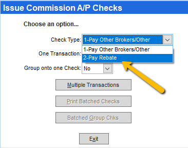 Process a rebate to a buyer or seller (Back Office)