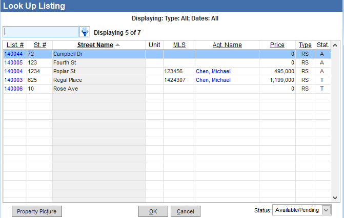 Convert an existing listing into a transaction (Back Office)