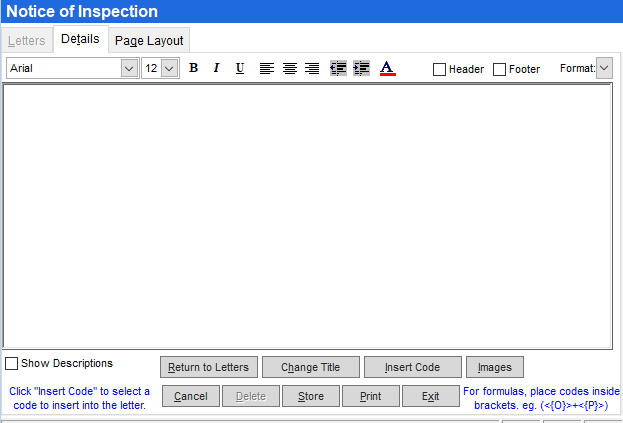 Create a standard letter (Back Office)
