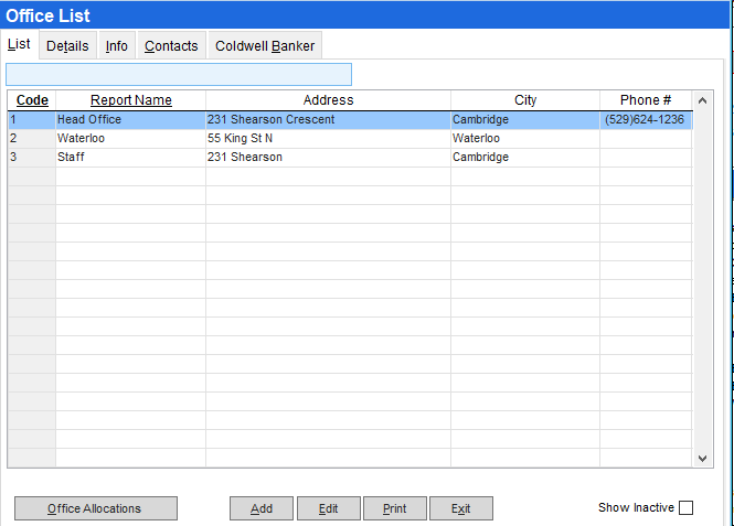 Coldwell Banker Canada: Franchise reporting (Back Office)