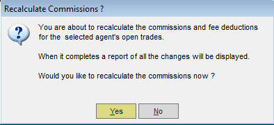 Recalculate fees for an agent (Back Office)