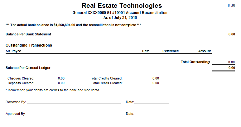 Reconcile operating accounts (Back Office)