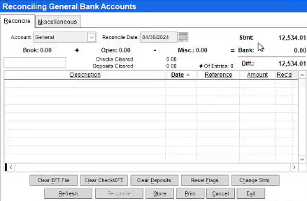 Perform a preparatory bank reconciliation (Back Office)