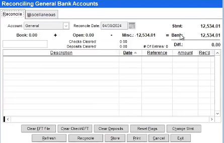 Perform a preparatory bank reconciliation (Back Office)