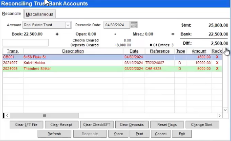 Perform a preparatory bank reconciliation (Back Office)