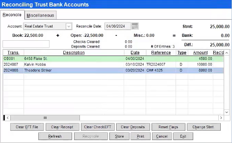 Perform a preparatory bank reconciliation (Back Office)