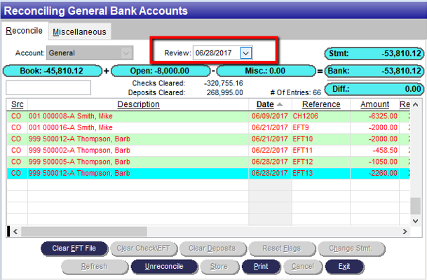 Unreconcile a bank account (Back Office)