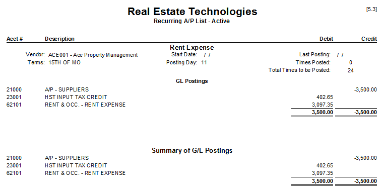 Manage recurring accounts payables (Back Office)