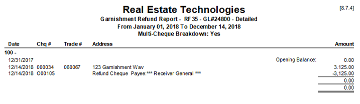 When a refundable fee is processed through accounts payable: Example (Back Office)